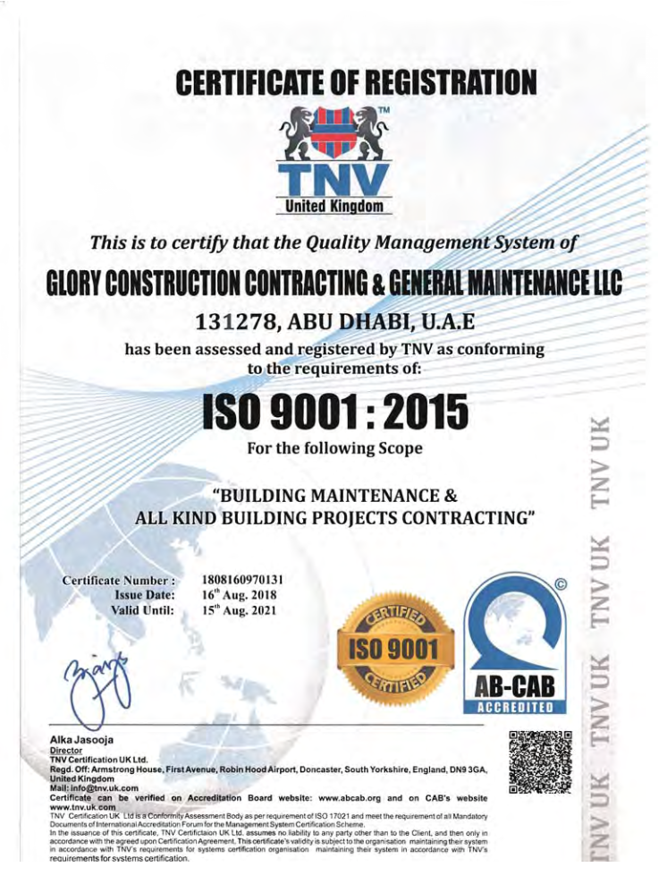 About Us – Glory Construction Company